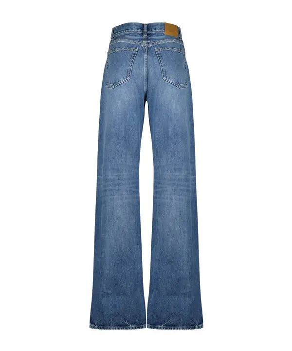 Saint Laurent V-waist Long Baggy Jeans