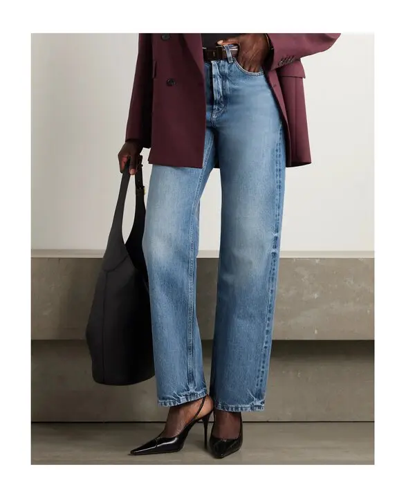 Saint Laurent V-waist Long Baggy Jeans