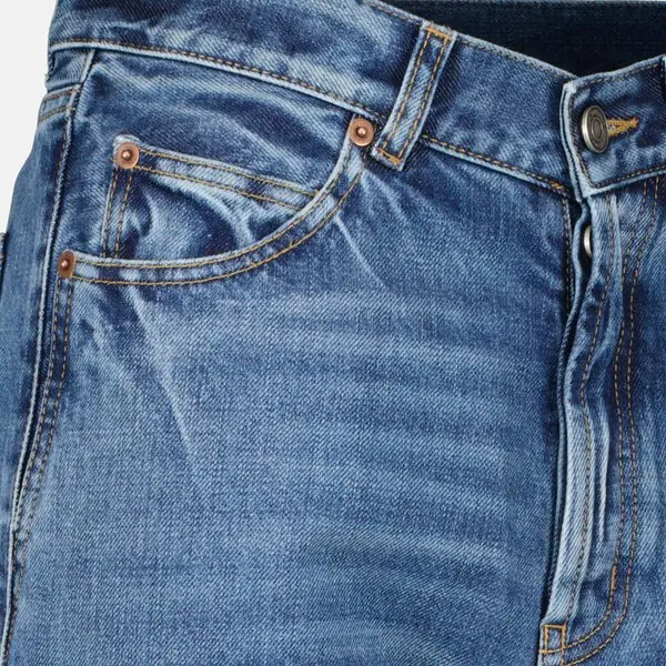 Saint Laurent V-waist Long Baggy Jeans