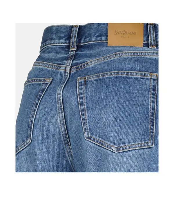 Saint Laurent V-waist Long Baggy Jeans