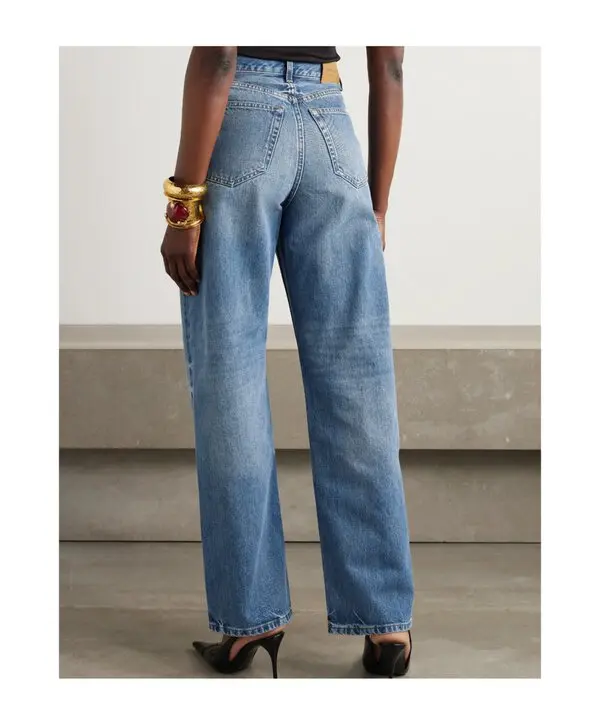 Saint Laurent V-waist Long Baggy Jeans