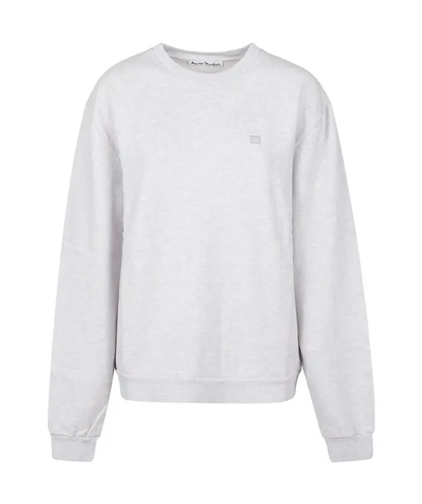 Acne Studios Fleece Crewneck Sweatshirt With Embroidered Face Logo
