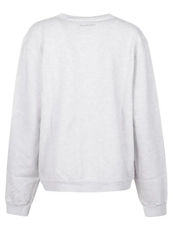 Acne Studios Fleece Crewneck Sweatshirt With Embroidered Face Logo