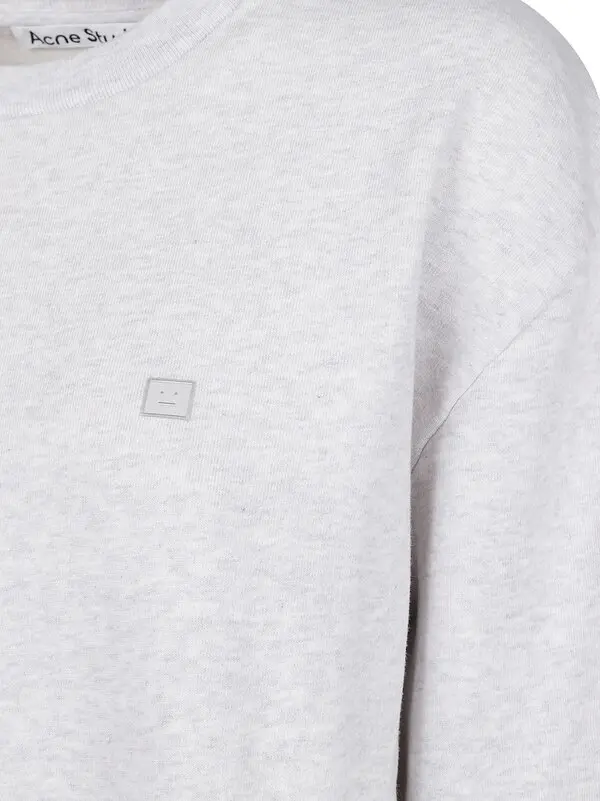 Acne Studios Fleece Crewneck Sweatshirt With Embroidered Face Logo