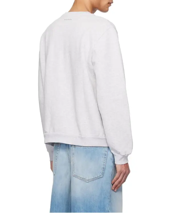 Acne Studios Fleece Crewneck Sweatshirt With Embroidered Face Logo