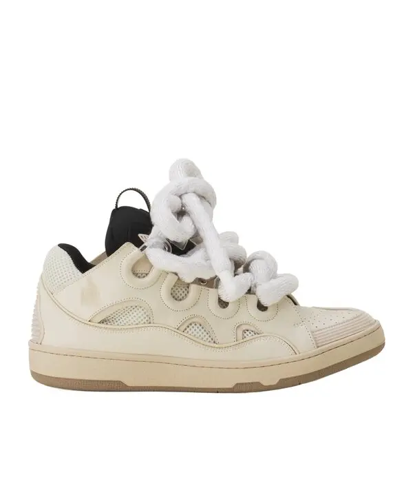 LANVIN Curb Lace-up Sneakers - Beige/black