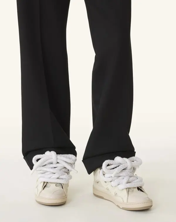 LANVIN Curb Lace-up Sneakers - Beige/black