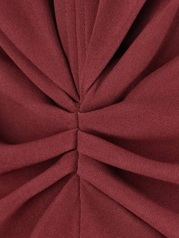 Victoria Beckham V-neck Twist Detailed Midi Dress - Red