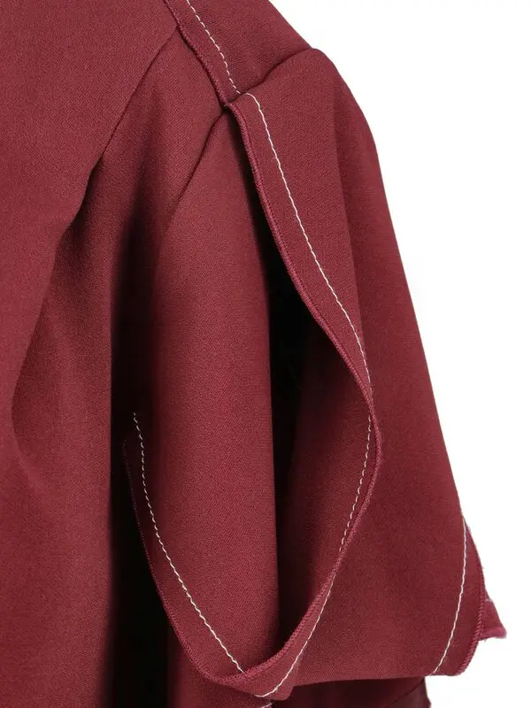 Victoria Beckham V-neck Twist Detailed Midi Dress - Red