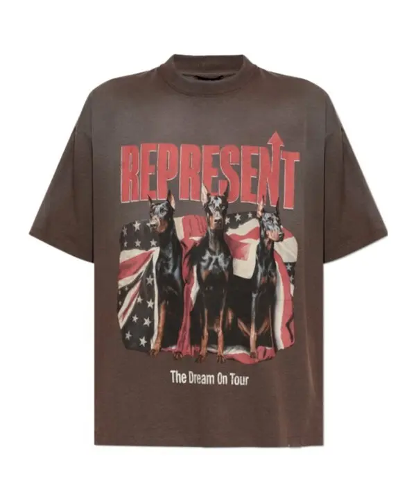 REPRESENT Dream On Tour Graphic T-shirt - Brown