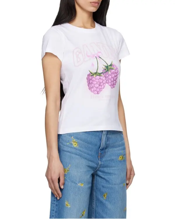 GANNI Raspberry Graphic Baby Fit T-shirt