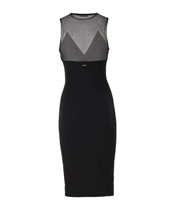 Elisabetta Franchi Sheer Panel Knit Dress