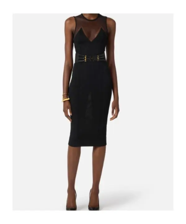Elisabetta Franchi Sheer Panel Knit Dress