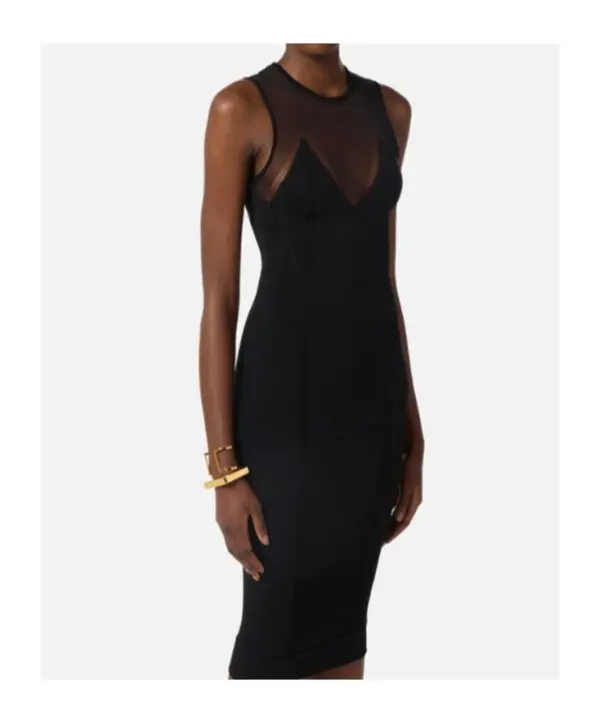 Elisabetta Franchi Sheer Panel Knit Dress