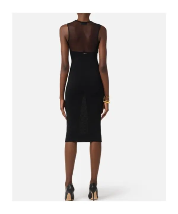 Elisabetta Franchi Sheer Panel Knit Dress