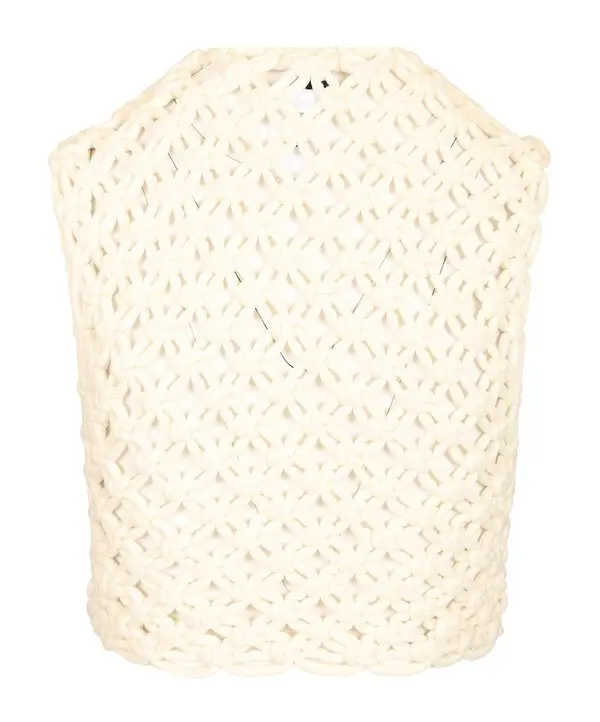 Alaïa Hand-knotted Crewneck Sleeveless Top - White