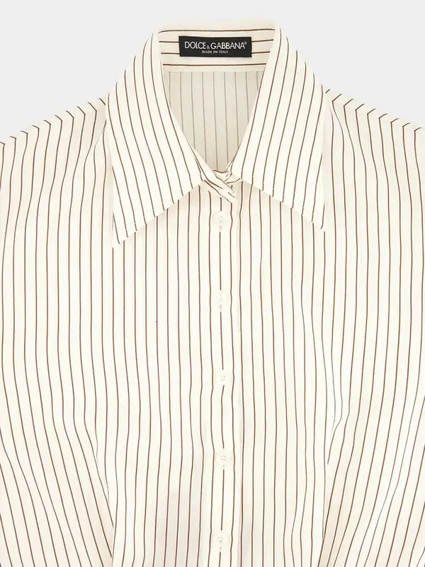 Dolce & Gabbana Pinstriped Shirt With Classic Collar - White