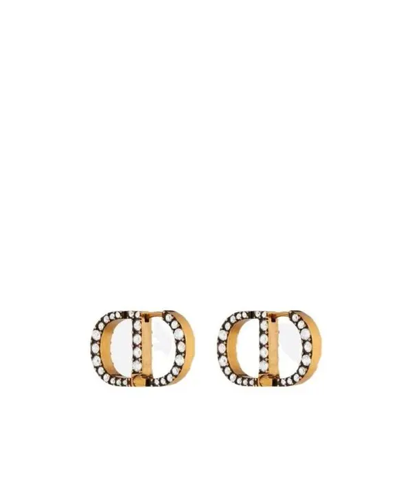 Dior 30 Montaigne Earrings With Crystal Embellishments - Yellow