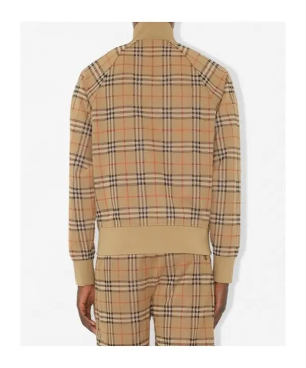 Burberry Check Zip-up Bomber Jacket - Sand-colored