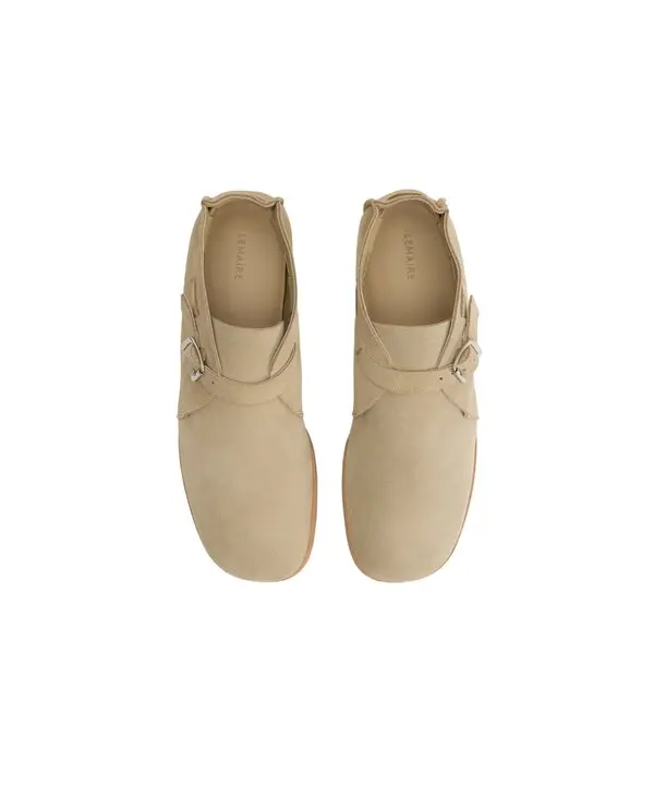 LEMAIRE Suede Buckle-strap Slip-on Slipper - Kraft Beige