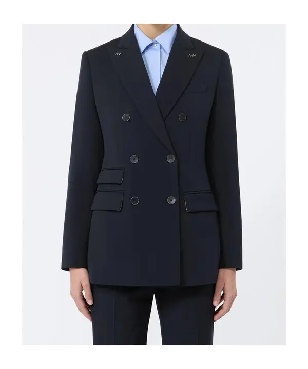 Max Mara Double-breasted Blazer With Notched Lapel - Ultramarine Blue