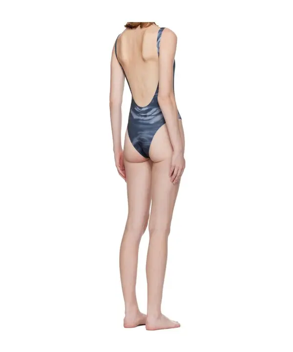 JEAN PAUL GAULTIER Backless One-piece Swimsuit - White/gray/blue