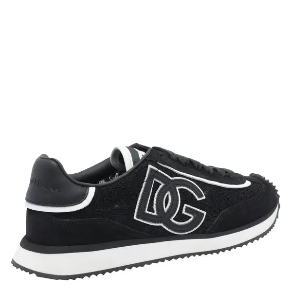 Dolce & Gabbana Logo Patch Lace-up Sneakers - Black