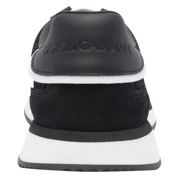 Dolce & Gabbana Logo Patch Lace-up Sneakers - Black