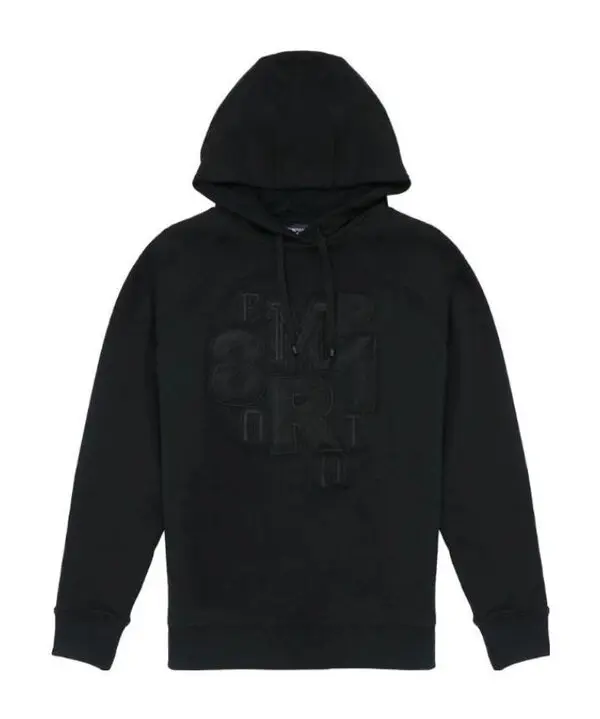 Emporio Armani Embroidered Logo Hoodie - Black