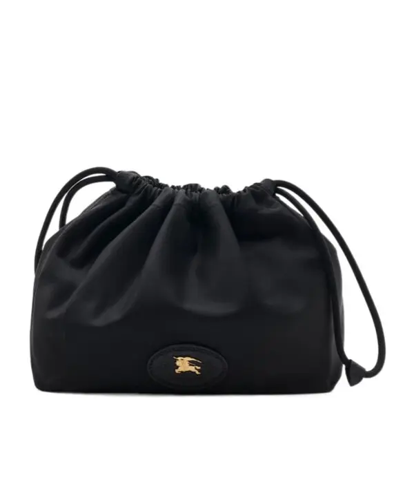 Burberry Logo Plaque Drawstring Pouch