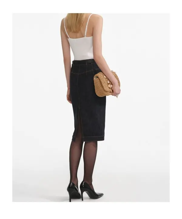 SELF-PORTRAIT Lace-trimmed Ribbed-knit Top