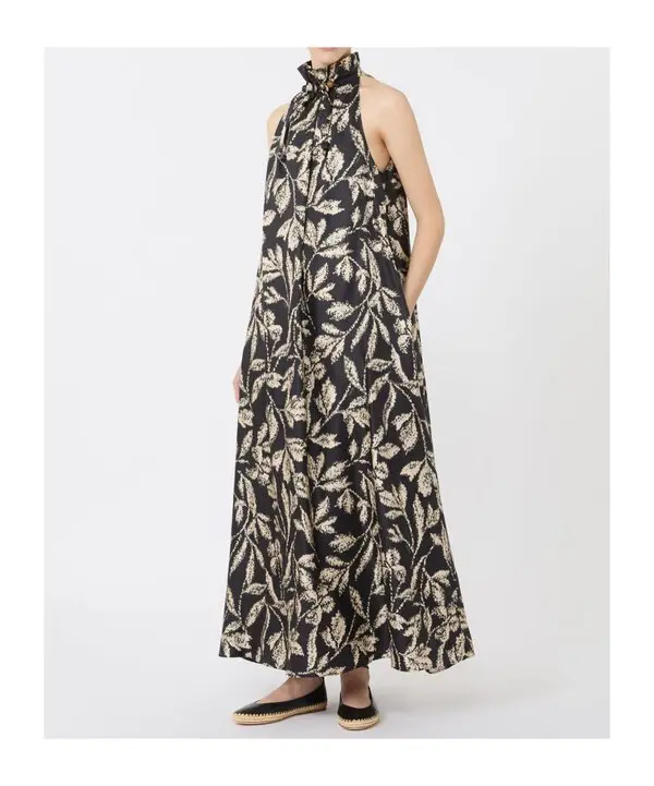 Max Mara Sleeveless Printed Maxi Dress - Black