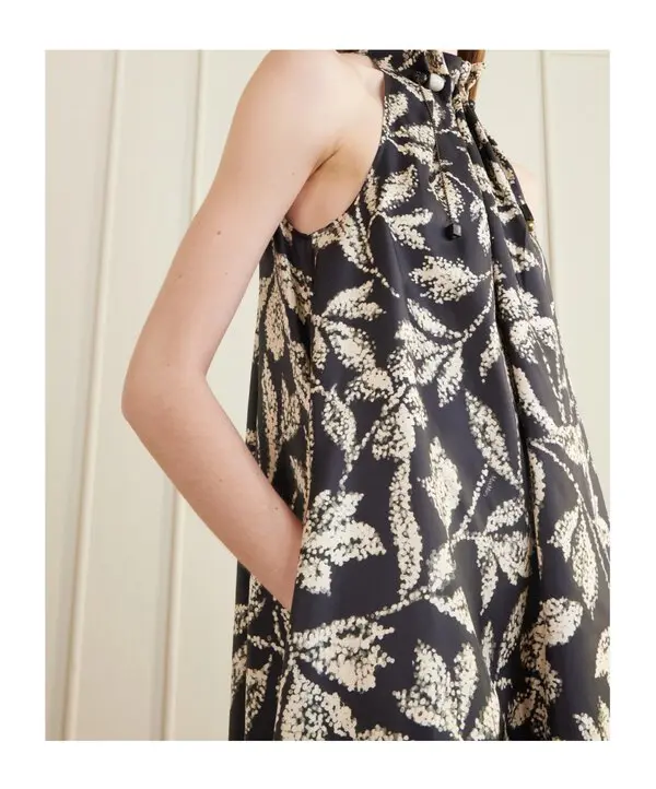 Max Mara Sleeveless Printed Maxi Dress - Black