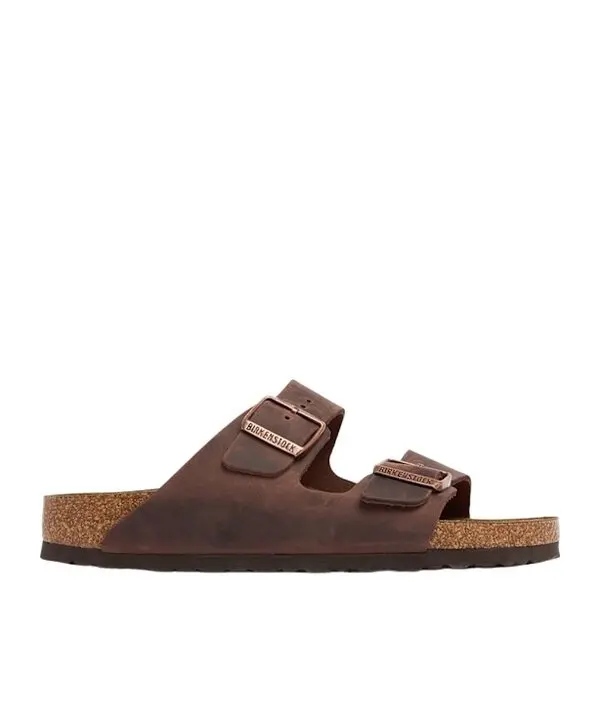 BIRKENSTOCK Arizona Waxy Leather Sandals - Brown