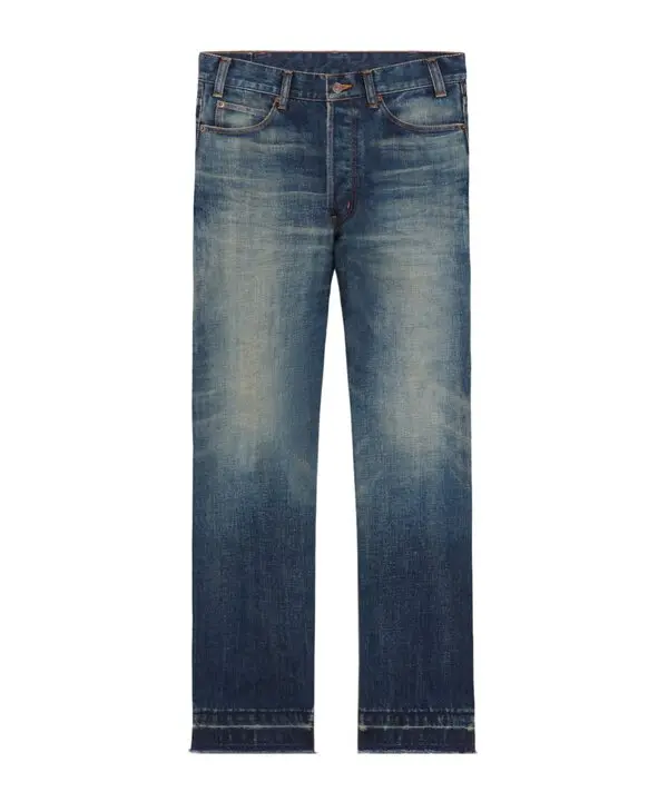 Celine Wesley Jeans In Cotton Denim - Blue