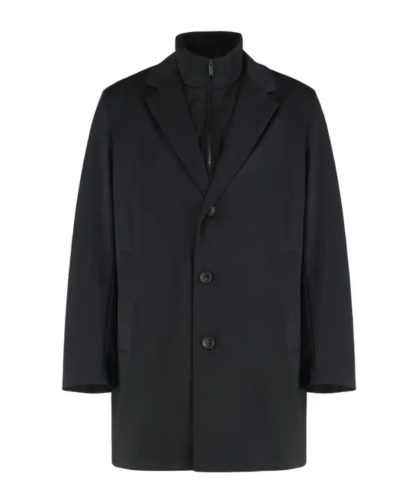 Hugo Boss 3-in-1 Buttoned Coat With Removable Vest - Black
