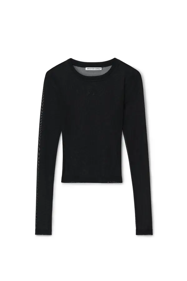 Alexander Wang Mesh Long-sleeved T-shirt - Black