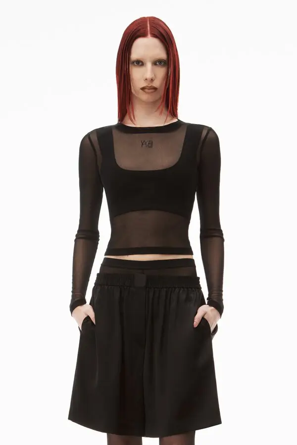 Alexander Wang Mesh Long-sleeved T-shirt