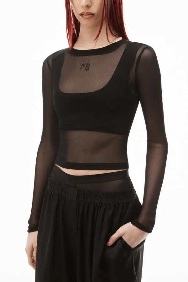 Alexander Wang Mesh Long-sleeved T-shirt