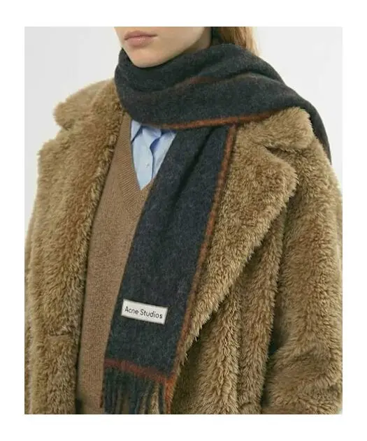 Acne Studios Vally Solid Wool Blend Scarf - Black