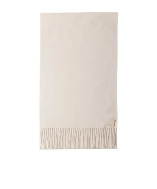 Prada Silk And Cashmere Scarf - Chalk White