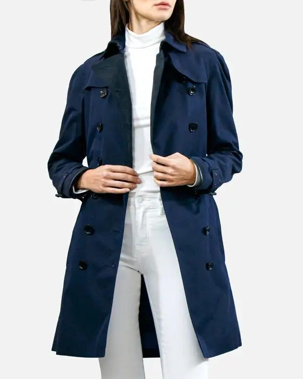 Burberry Double-breasted Trench Coat - Blue