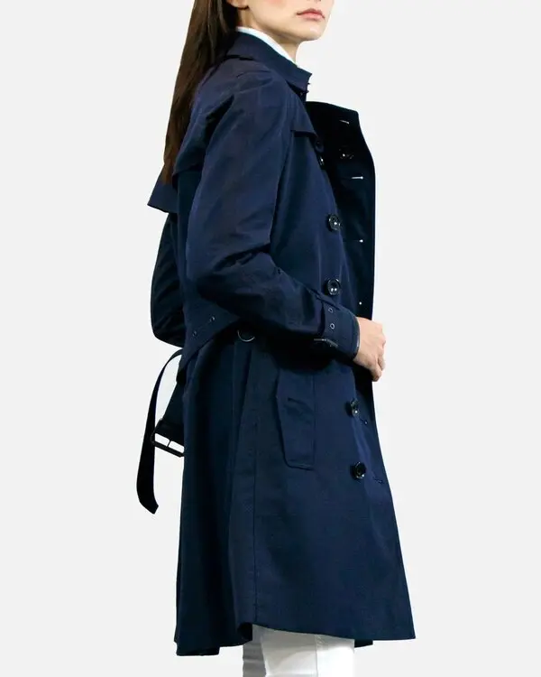 Burberry Double-breasted Trench Coat - Blue