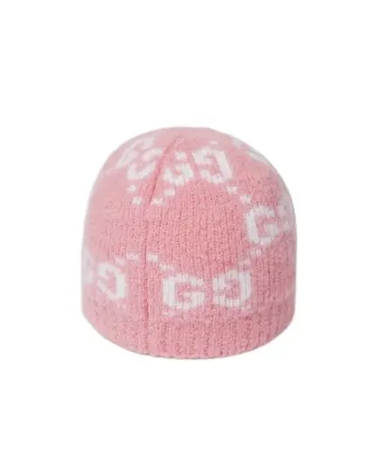 Gucci Gg Alpaca Blend Beanie - Pink And White