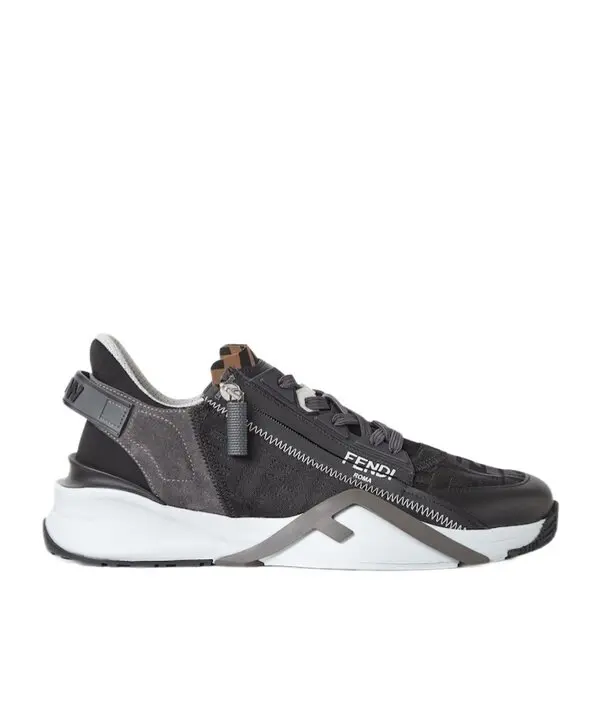 Fendi Ff Jacquard Running Sneakers - Black