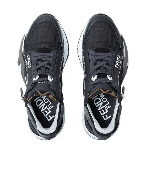 Fendi Ff Jacquard Running Sneakers - Black