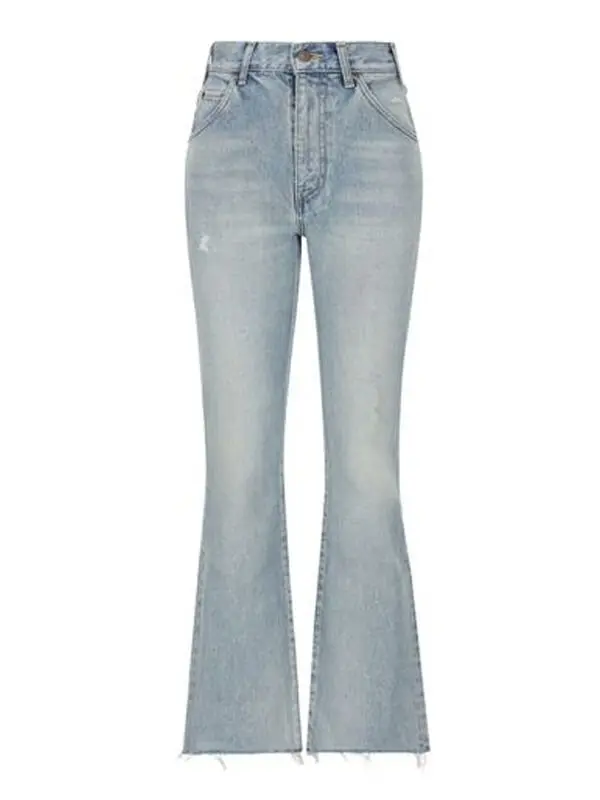 Celine Dylan Flared Jeans In Sweet Honey Wash Denim - Blue