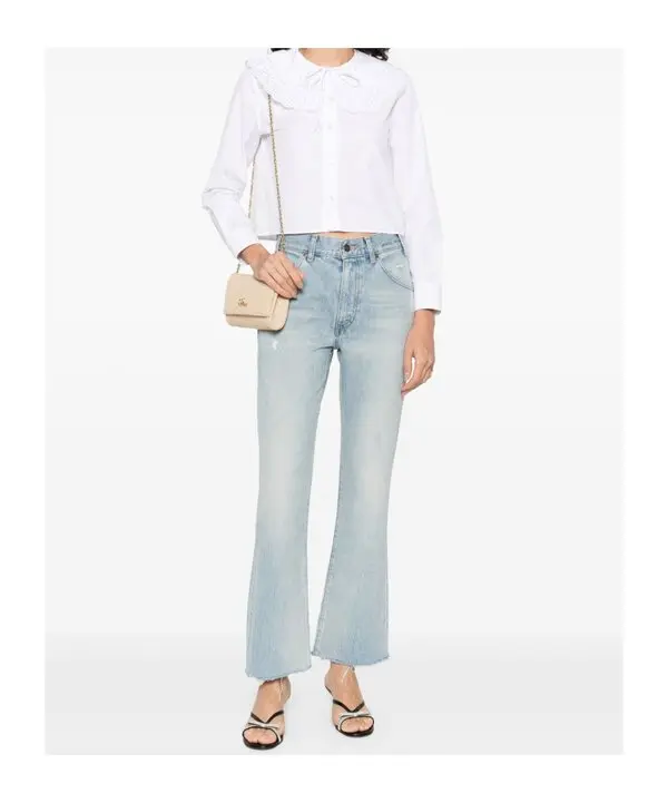 Celine Dylan Flared Jeans In Sweet Honey Wash Denim