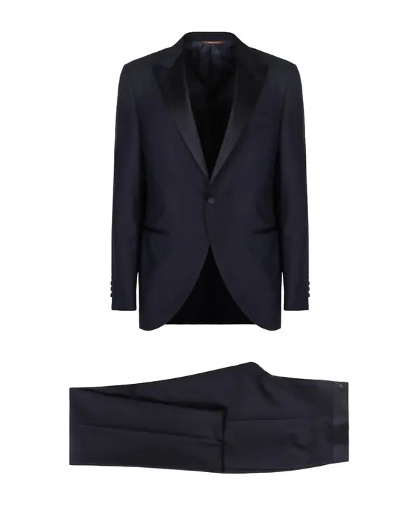 Canali Satin Lapel Two-piece Suit - Blue