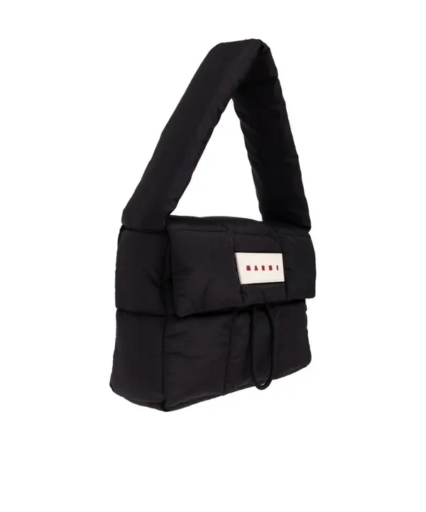 Marni Quilted Logo Patch Shoulder Bag